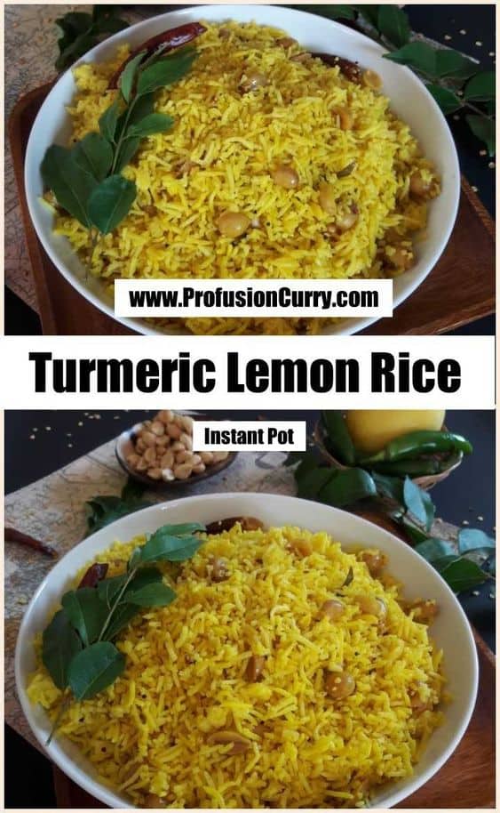 Instant Pot Turmeric Lemon Rice - Profusion Curry