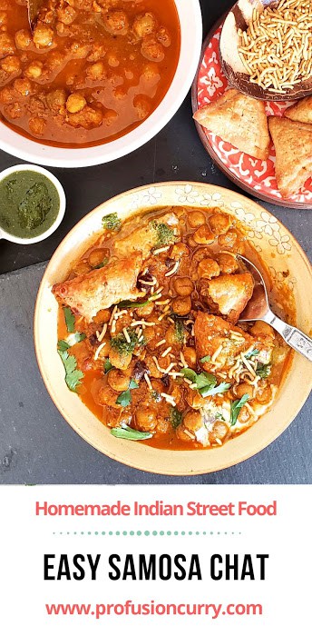 Delhi Style Easy Samosa Chat Recipe - Profusion Curry