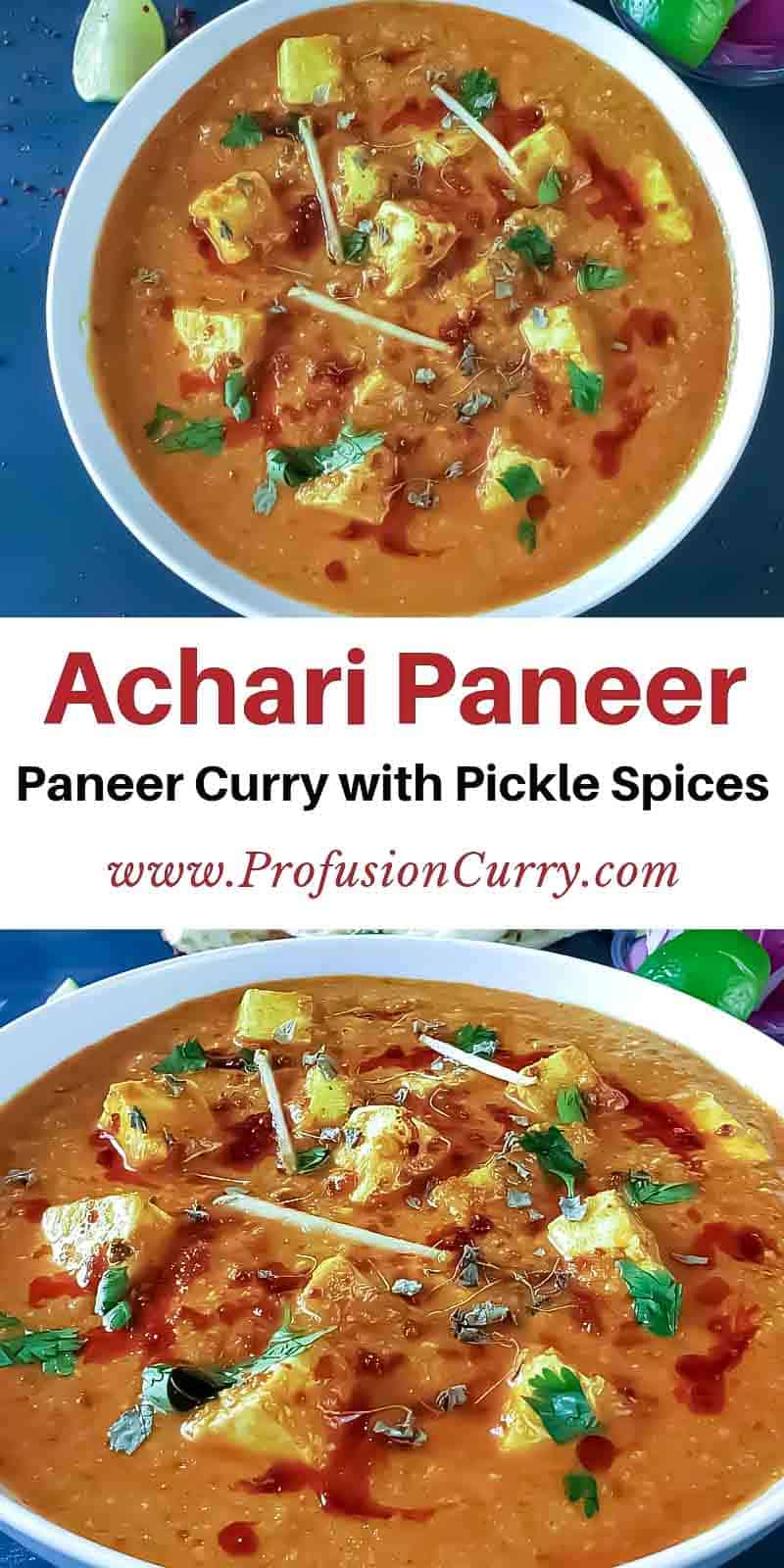 Achari Paneer - Profusion Curry