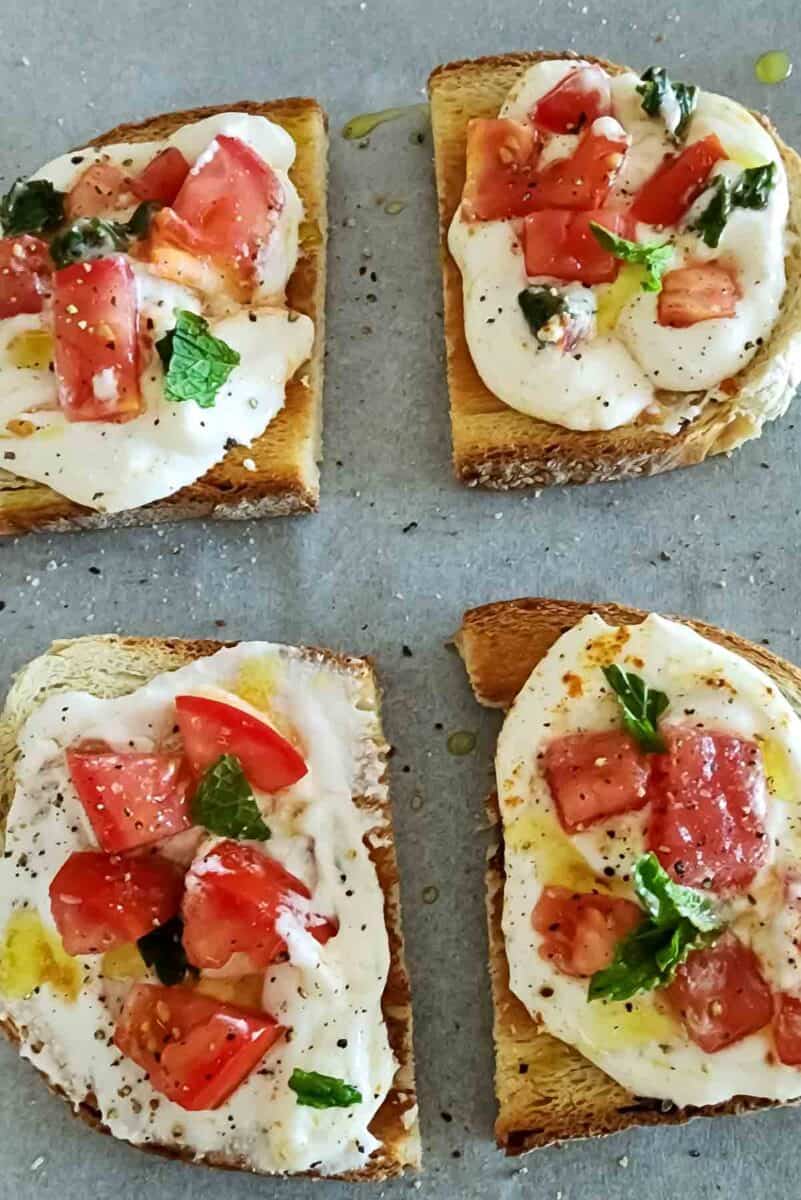 Bruschetta Crostini with Cottage Cheese - Profusion Curry