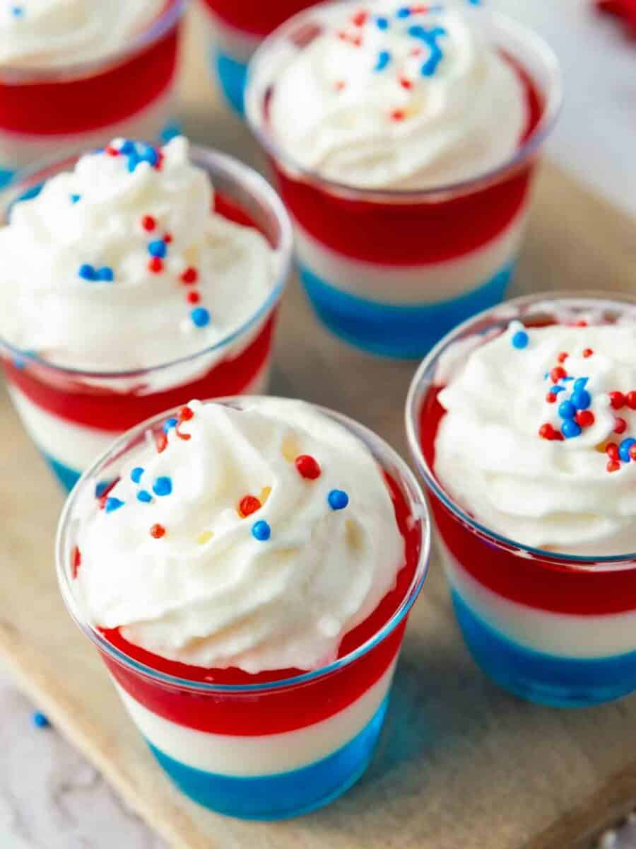 Red, White and Blue Jello Shots - Profusion Curry